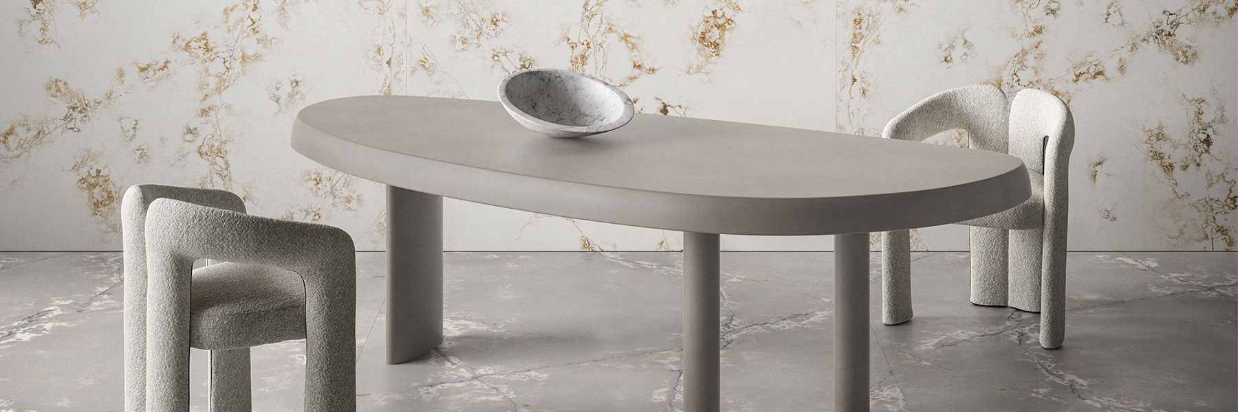 Ice Gold surfaces. Genesis, Quartz Collection. Compac